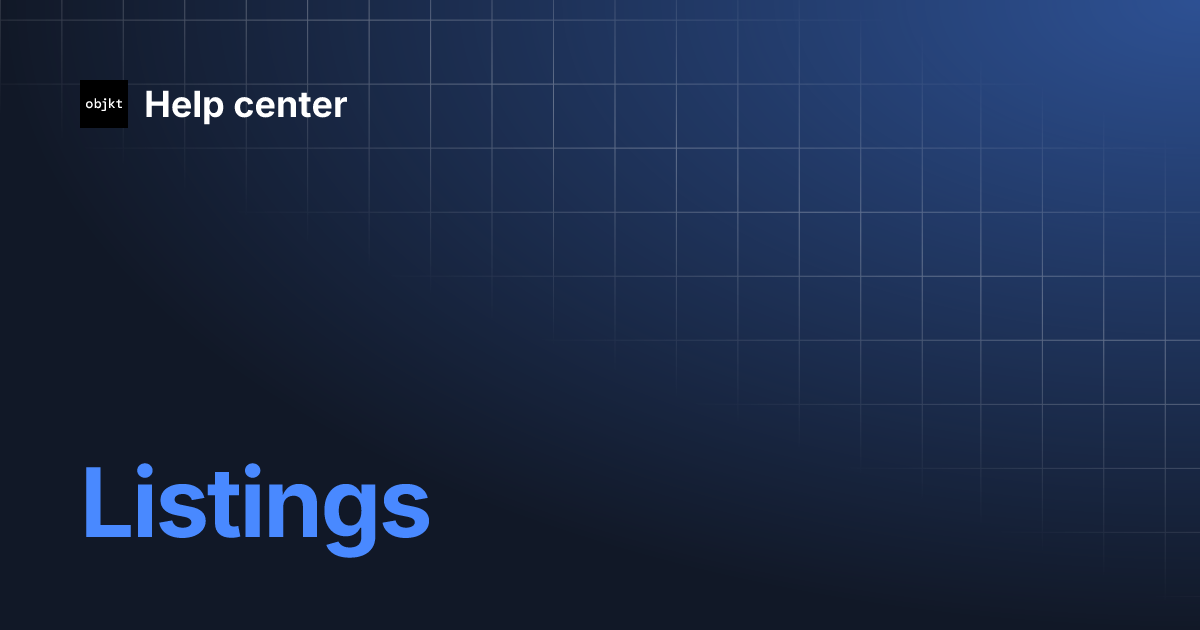 Listings | Help center